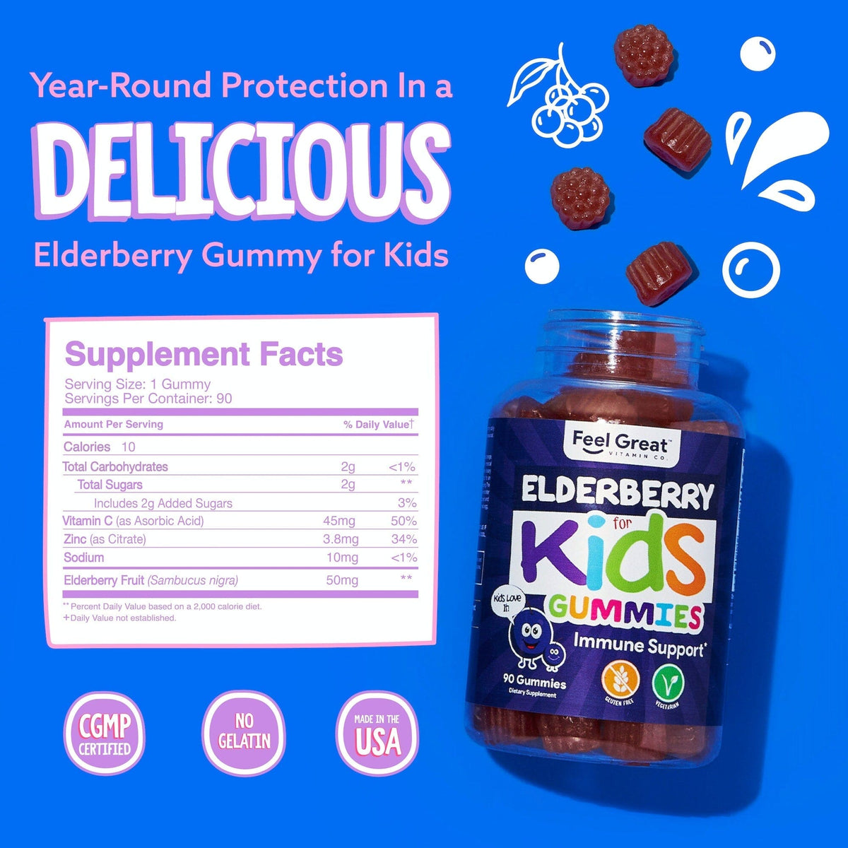 2 Pack of Kids Elderberry Gummy Vitamins – The Feel Great Vitamin Company