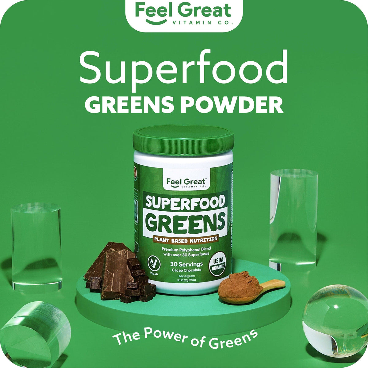 Superfood Greens - Chocolate - Blended Vitamin & Mineral Powder – The ...